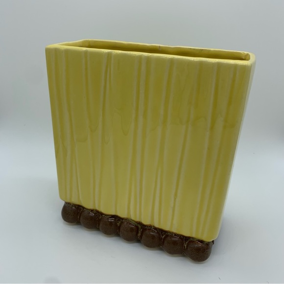 Accents | Vintage Mcm 7s Yellow Brown Planter | Poshmark